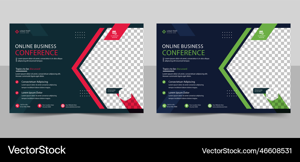 Horizontal corporate business conference flyer Vector Image
