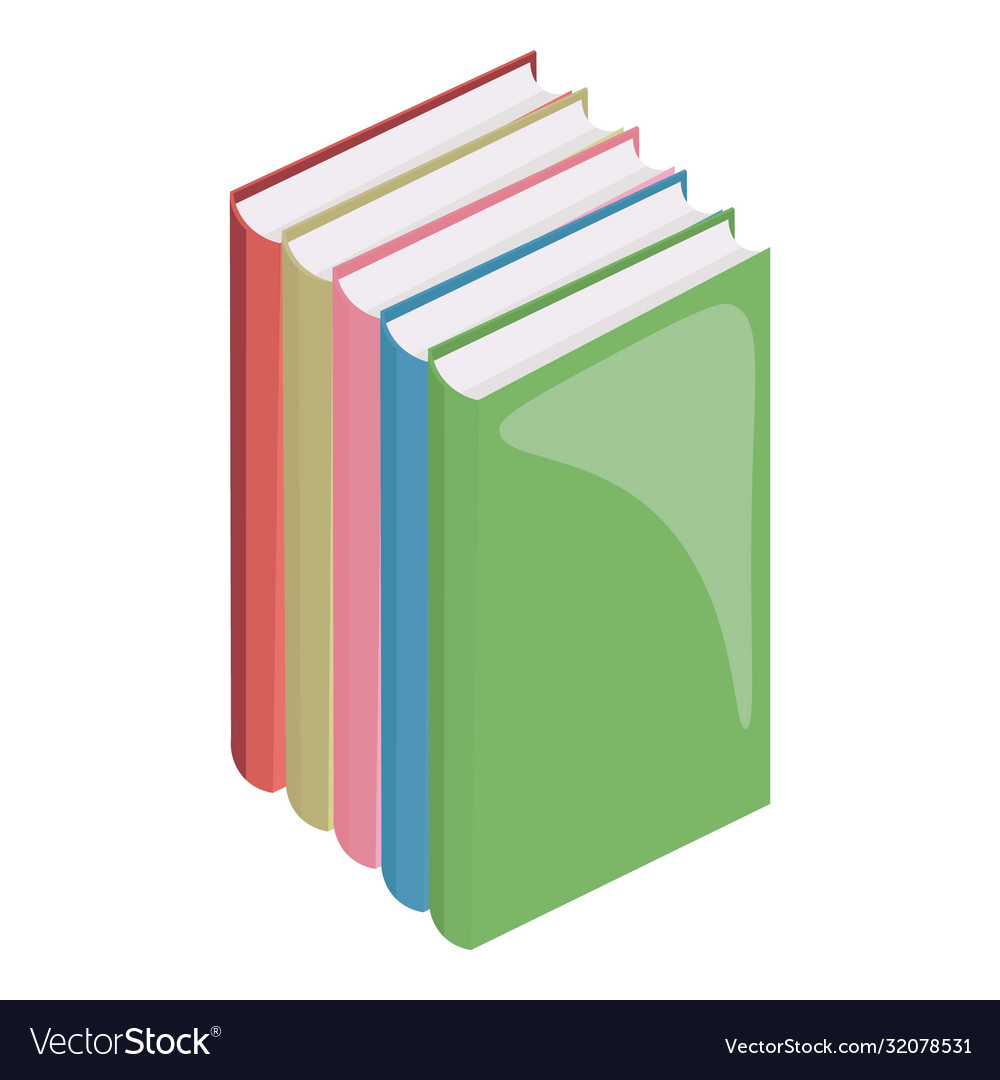 Horizontal stack colored books Royalty Free Vector Image