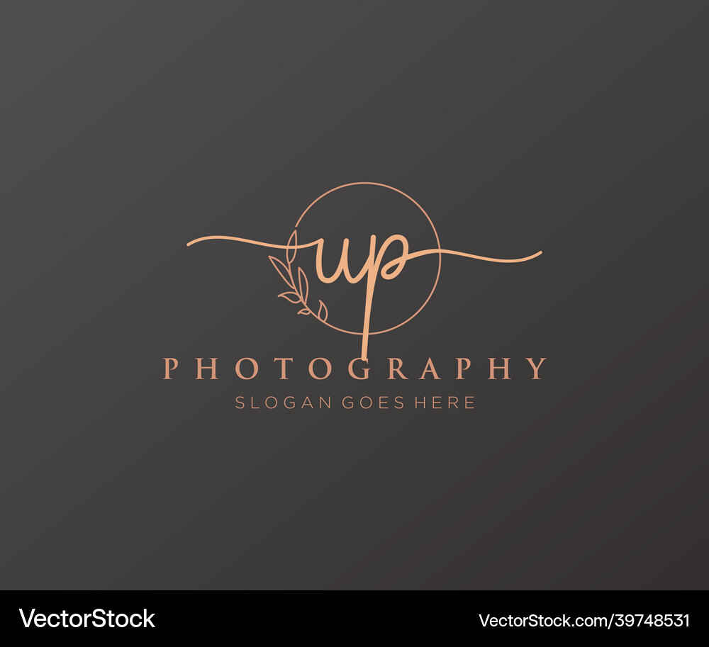 Initial up feminine logo usable for nature salon Vector Image