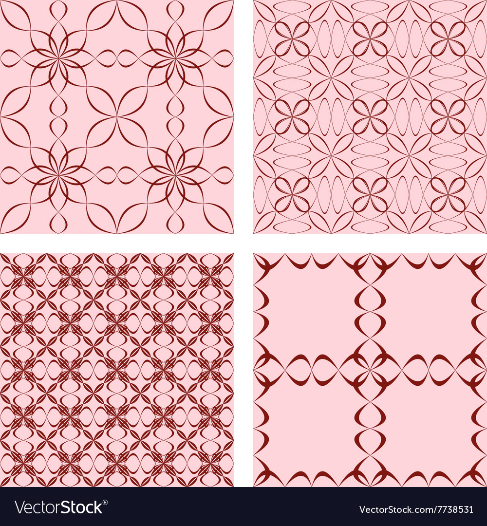 Maroon seamless abstract pattern background set Vector Image