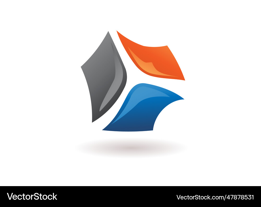 Paper color business logo Royalty Free Vector Image