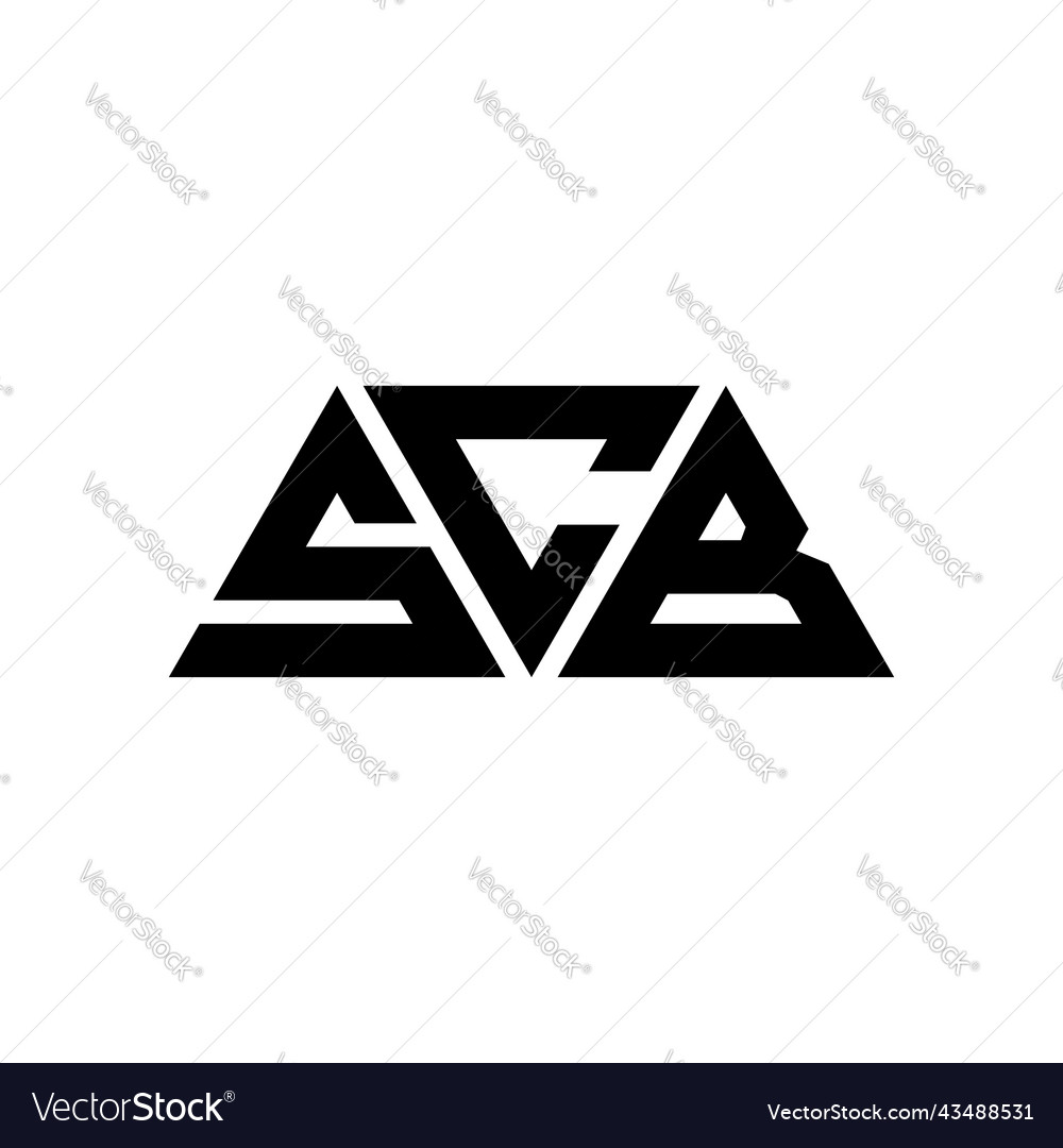 Scb Triangle Letter Logo Design Royalty Free Vector Image