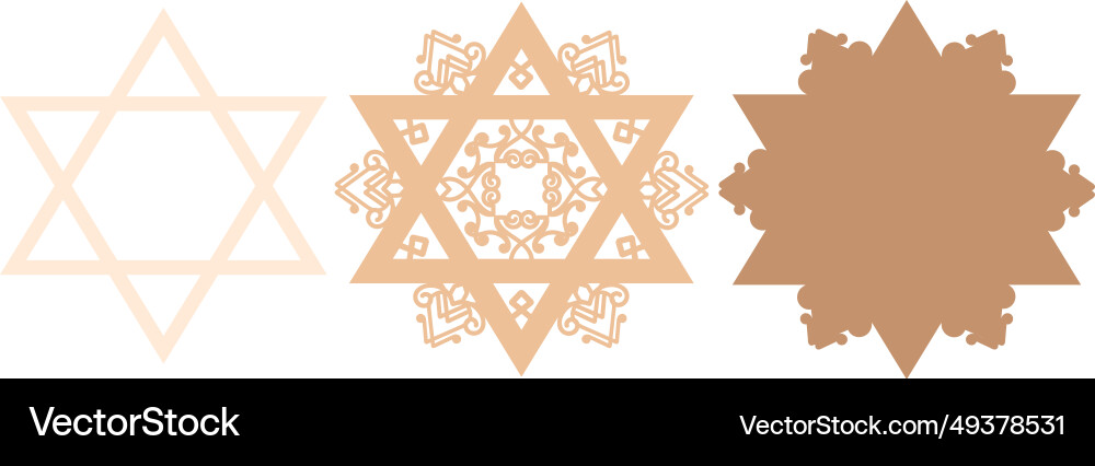 Star of david multilayer wall decoration Vector Image
