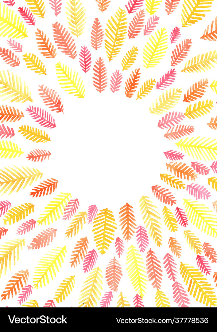 Abstract autumn leaves watercolor background Vector Image
