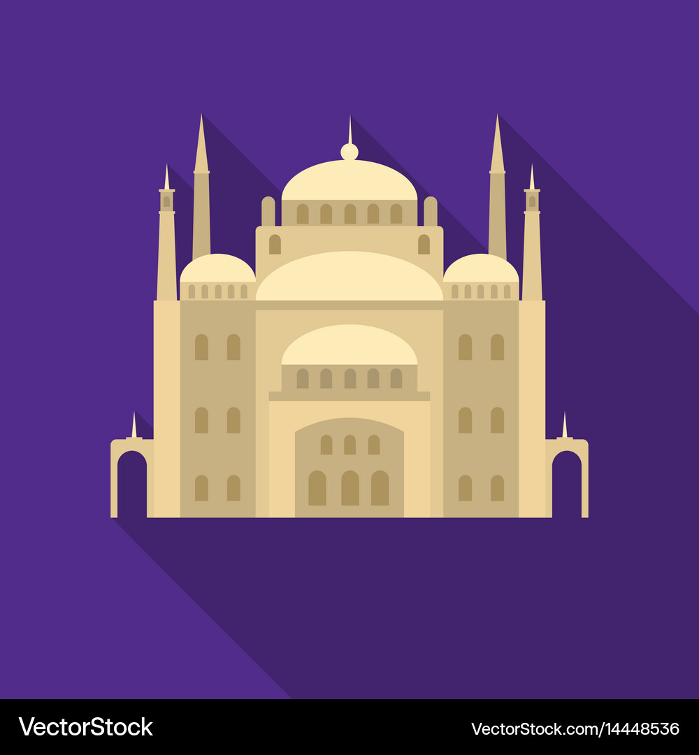 Cairo citadel icon in flat style isolated on white