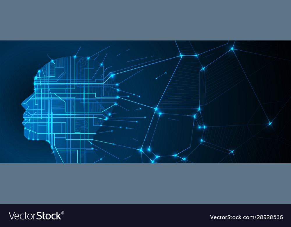 Conceptual technology artificial intelligence Vector Image