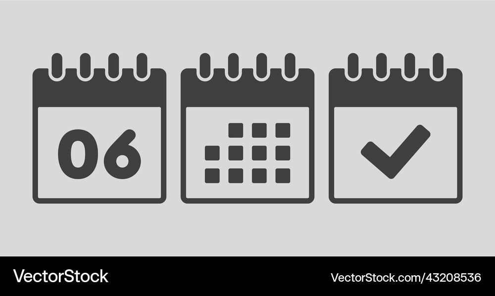 Icon page calendar number 6 agenda done Royalty Free Vector