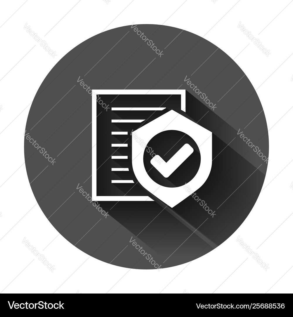 Insurance policy icon in flat style report Vector Image