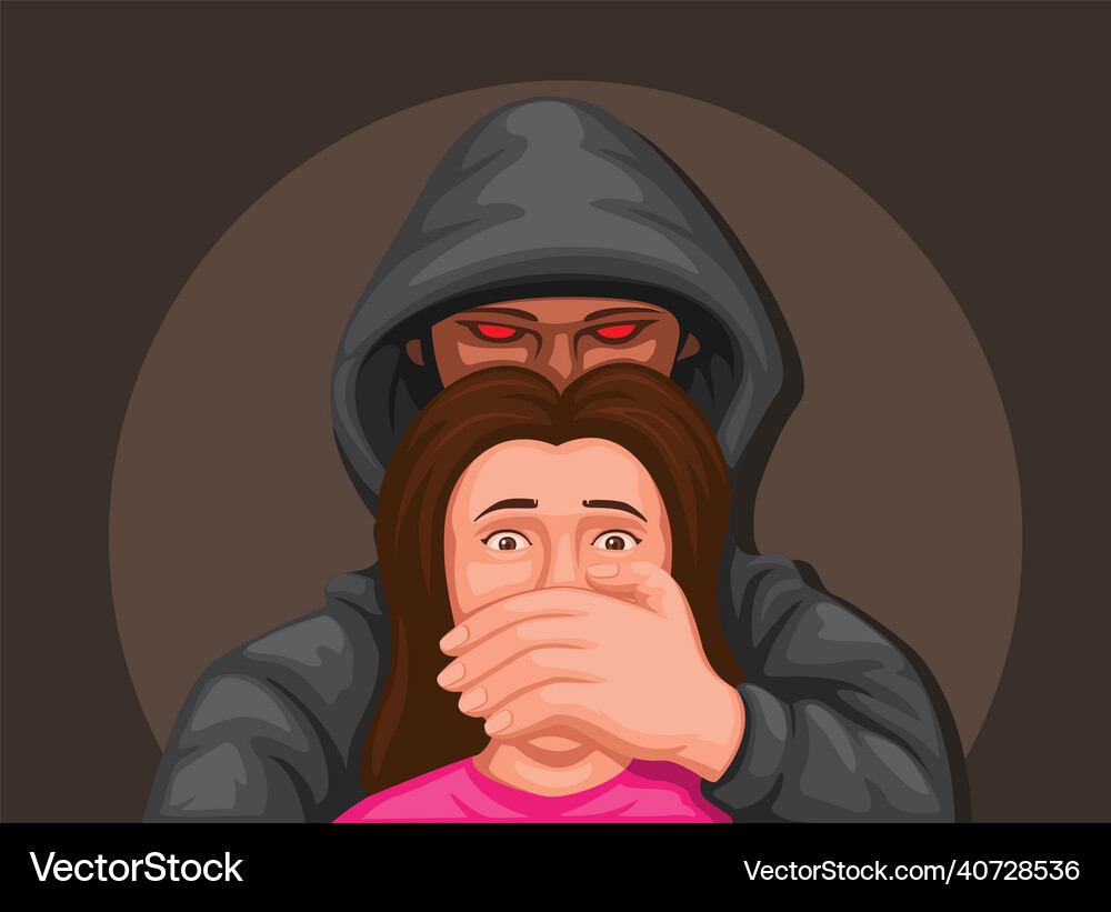 Kidnapped girl criminal scene Royalty Free Vector Image