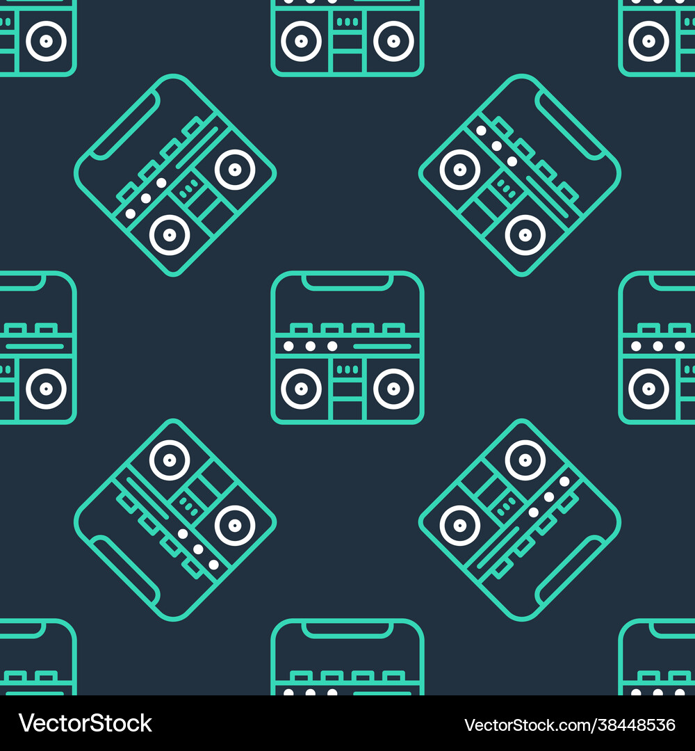 Line home stereo with two speakers icon isolated Vector Image
