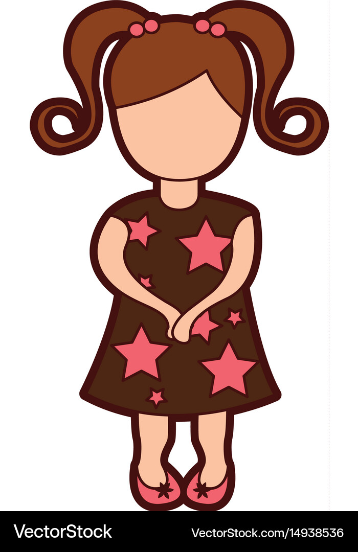 Little girl avatar character Royalty Free Vector Image