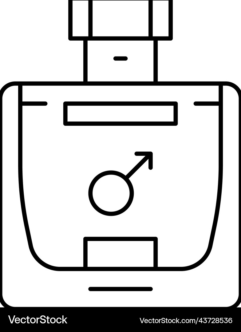Man fragrance bottle perfume line icon Royalty Free Vector