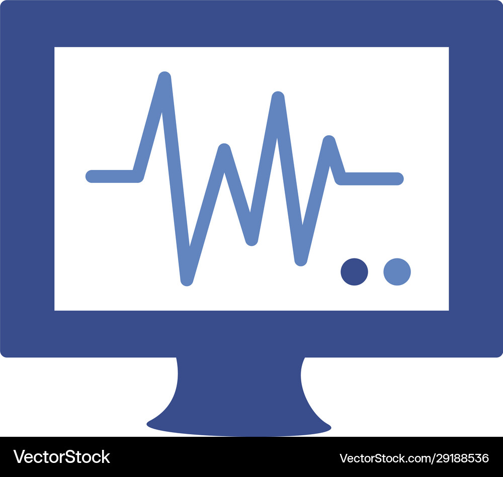 Medical ekg machine cardiology pulse flat icon Vector Image