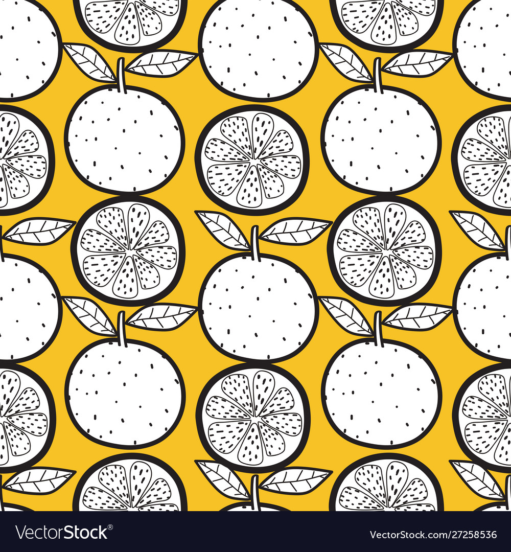 Orange fruit seamless pattern background Vector Image