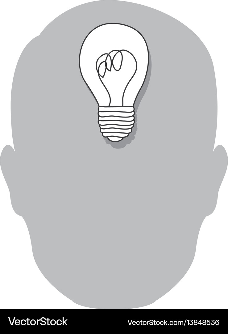 Person with bulb inside the head icon Royalty Free Vector