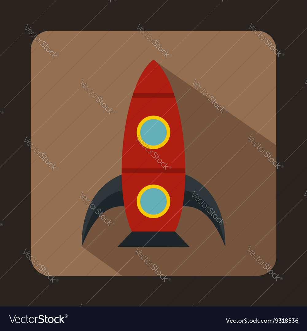 Rocket icon flat style Royalty Free Vector Image