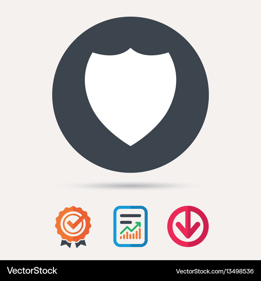 Shield protection icon defense equipment sign Vector Image