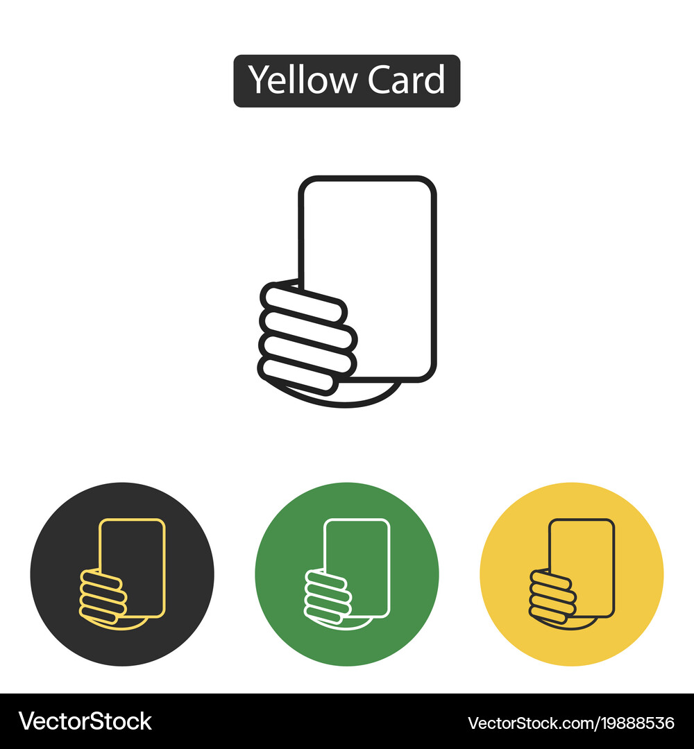 Soccer referees hand with yellow card Royalty Free Vector