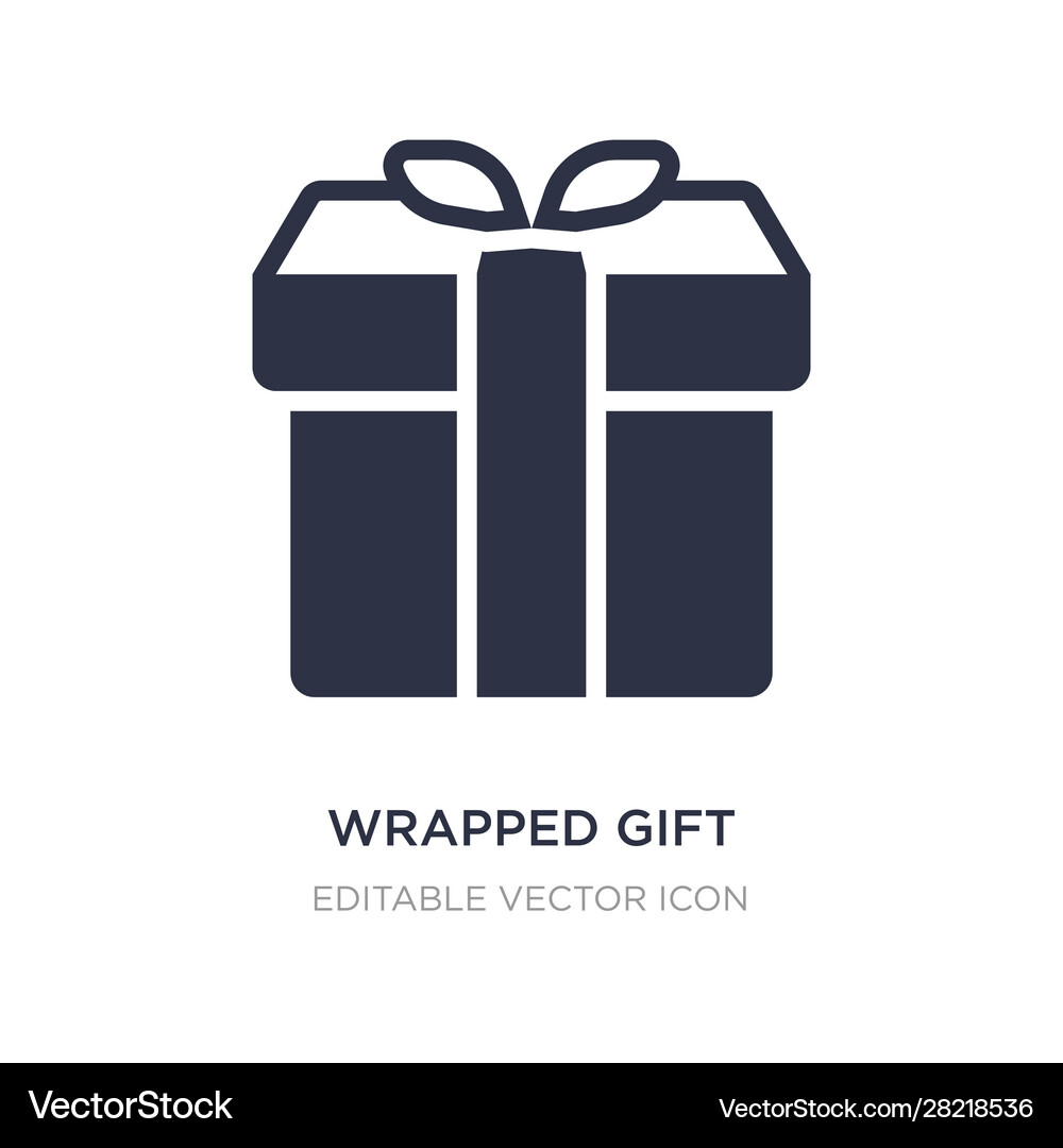 Wrapped gift box with ribbon icon on white Vector Image