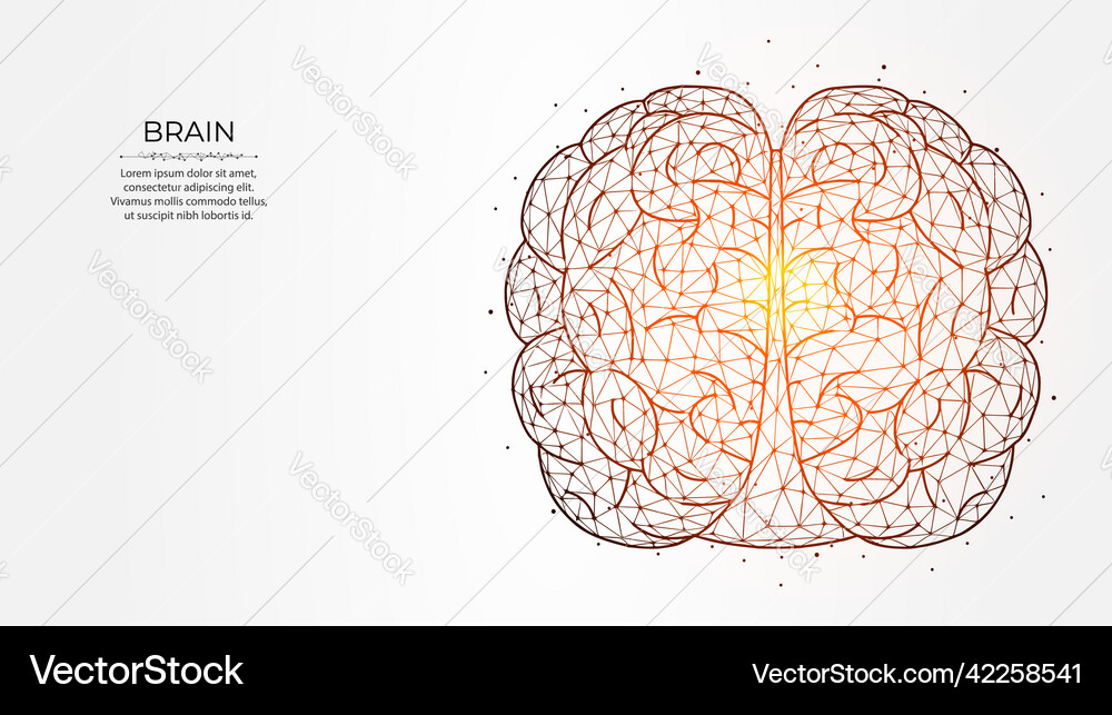 Abstract polygonal of human brain on a light Vector Image