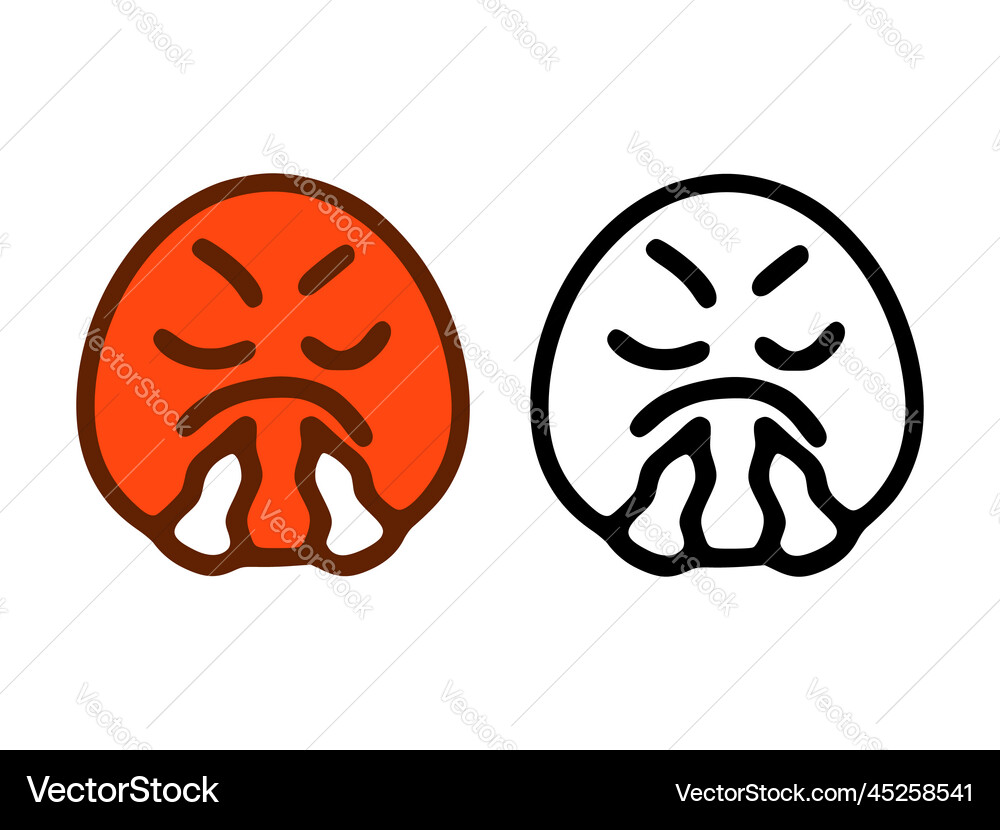 Angry emoticon in two style isolated on white Vector Image