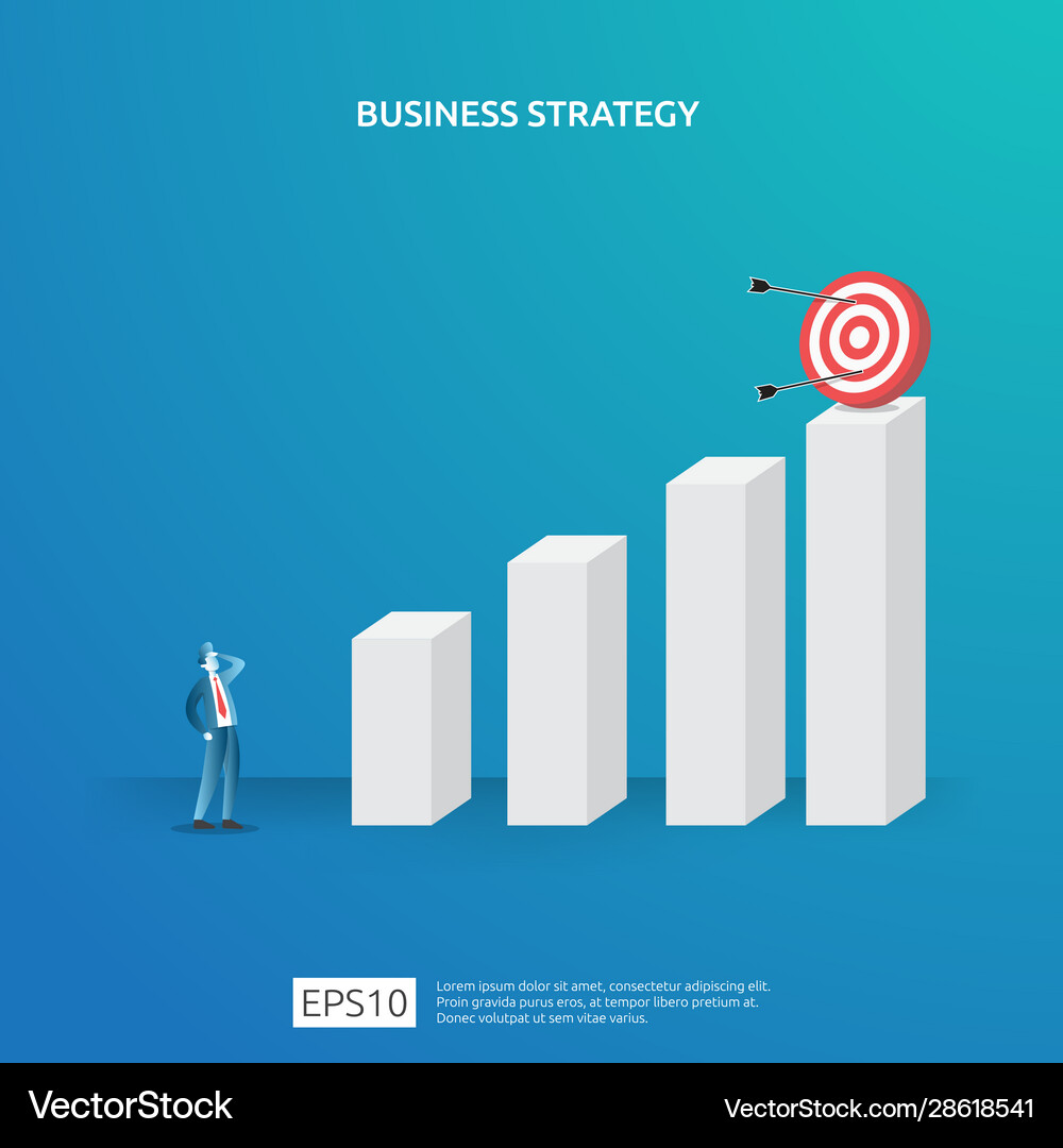 Business goal achievement vision and plan concept Vector Image