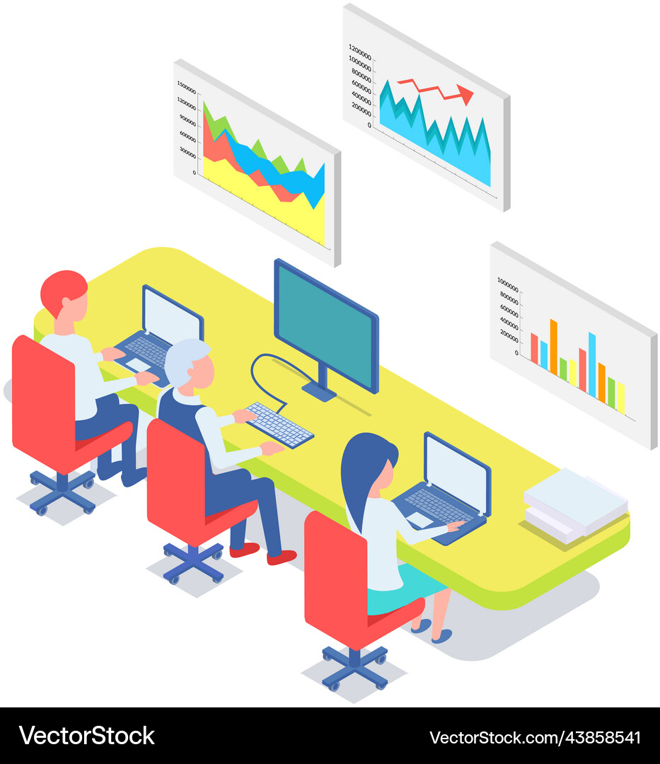 Business people communicating in office discuss Vector Image