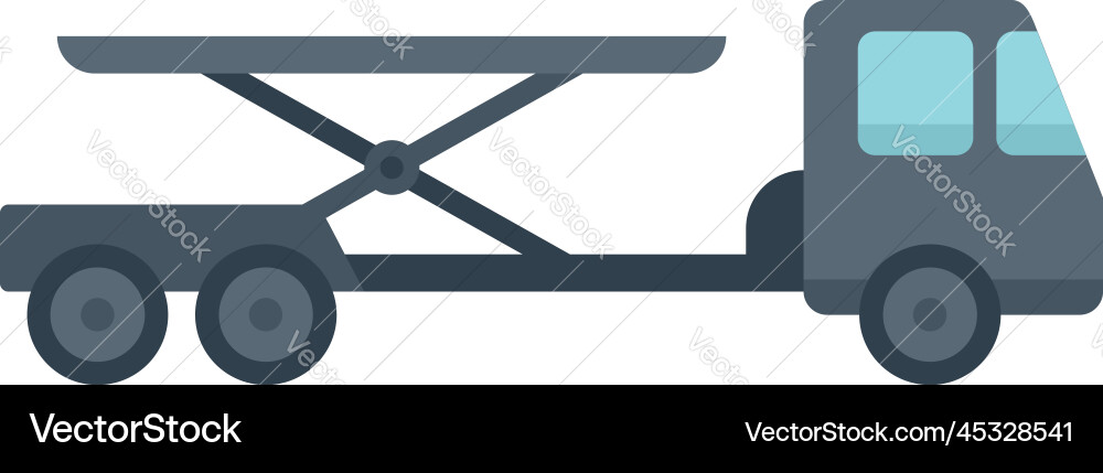 Cargo truck icon flat airport support Royalty Free Vector