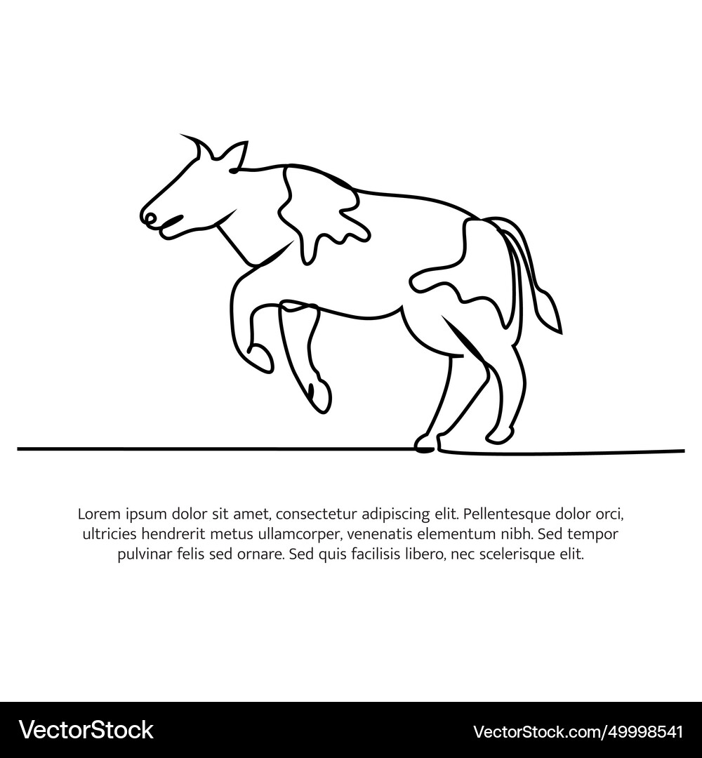 Cow line design simple animal silhouette Vector Image