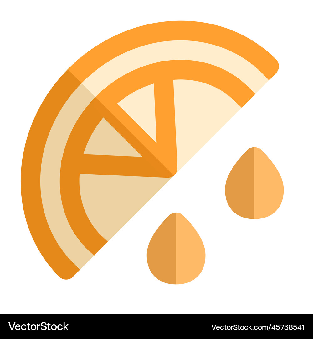 Drops of juice dripping from orange slice Vector Image