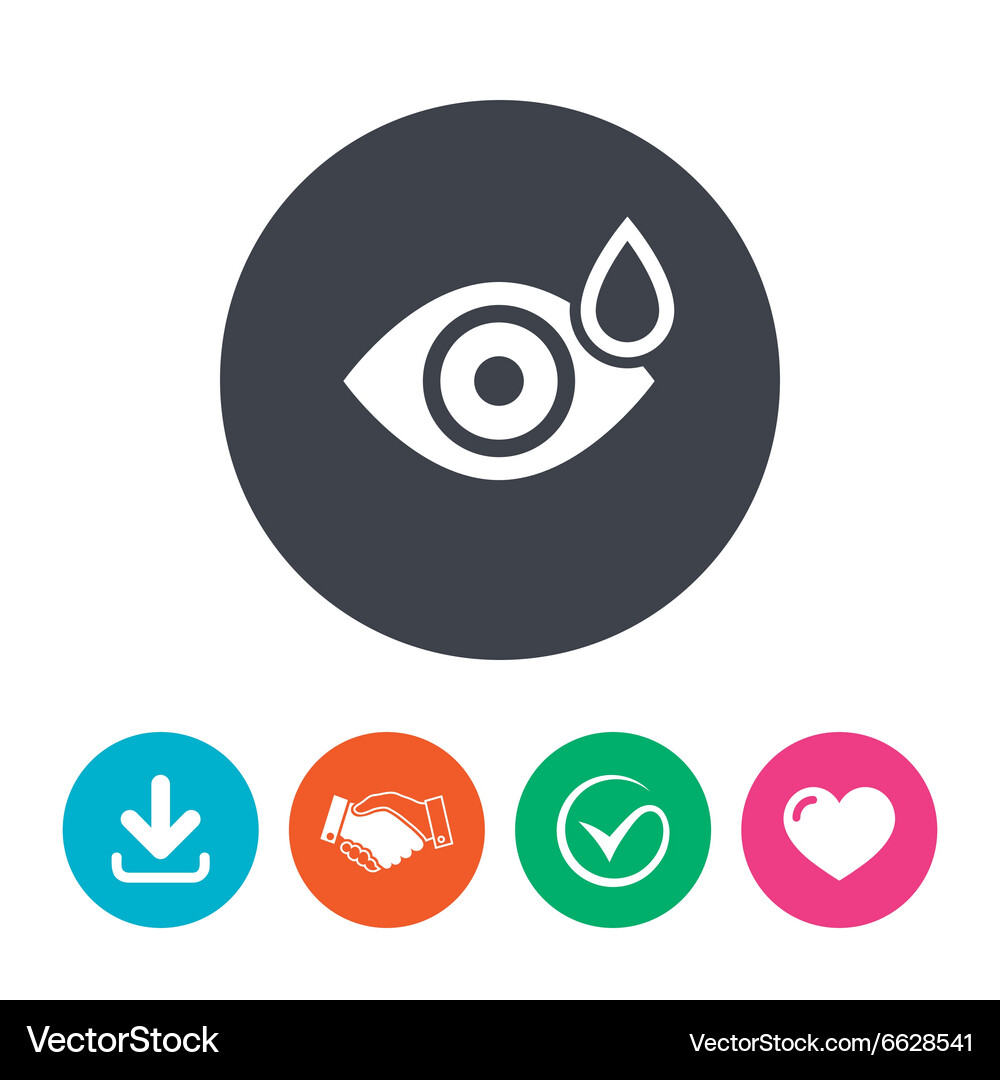 Eye with water drop sign Drip into the eyes Vector Image