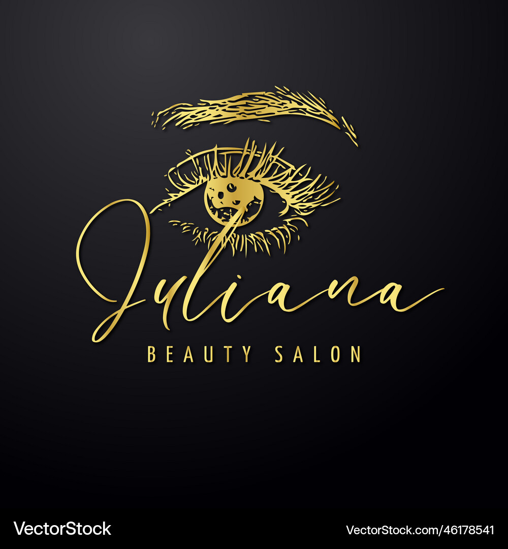 Eyelash and eyebrow beauty salon logo Royalty Free Vector