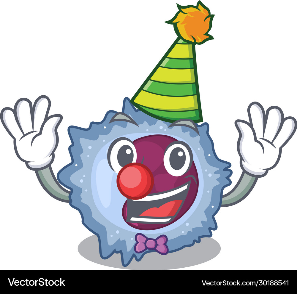 Funny clown monocyte cell cartoon character Vector Image