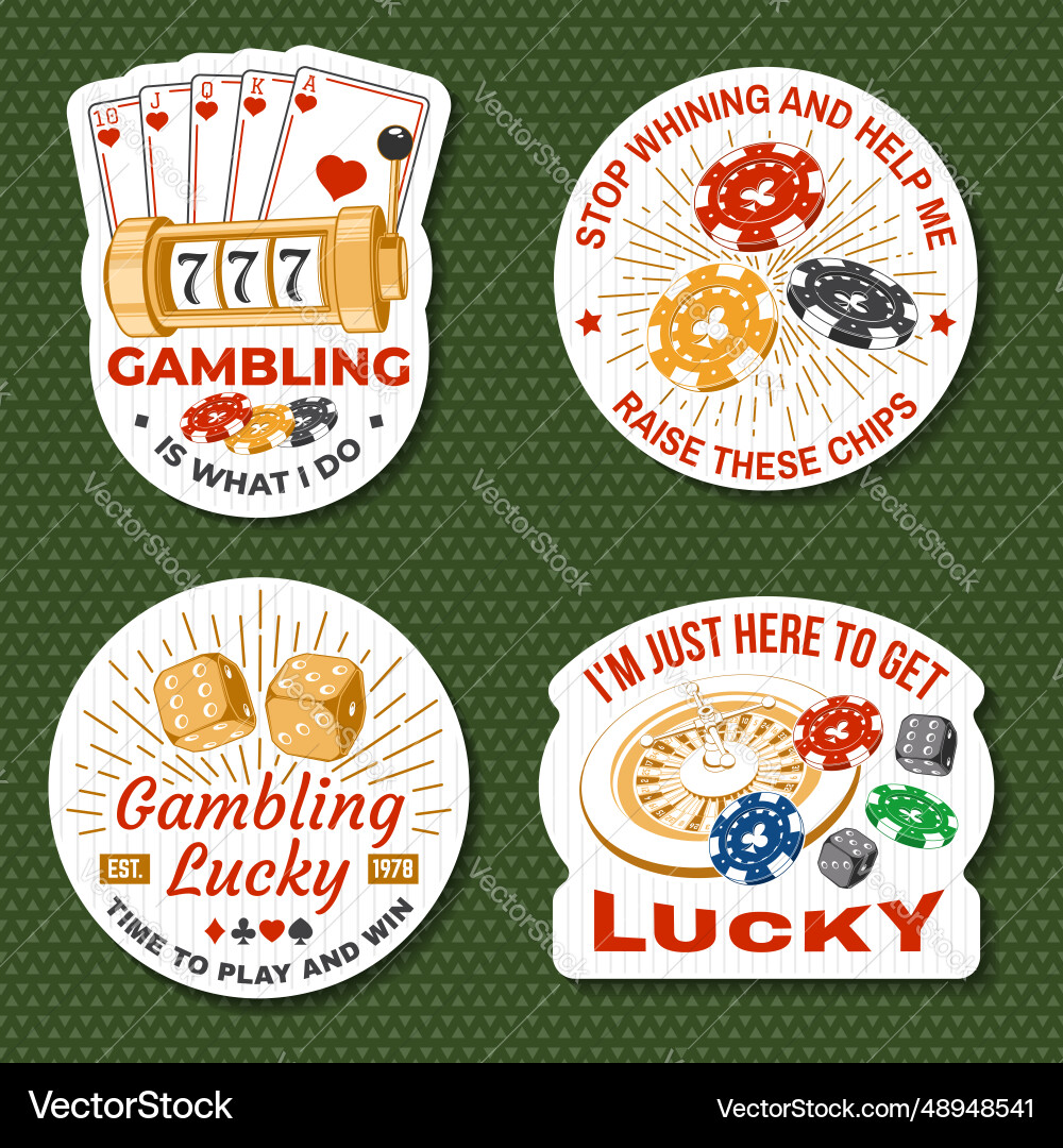 Gambling sticker print logo badge design with Vector Image