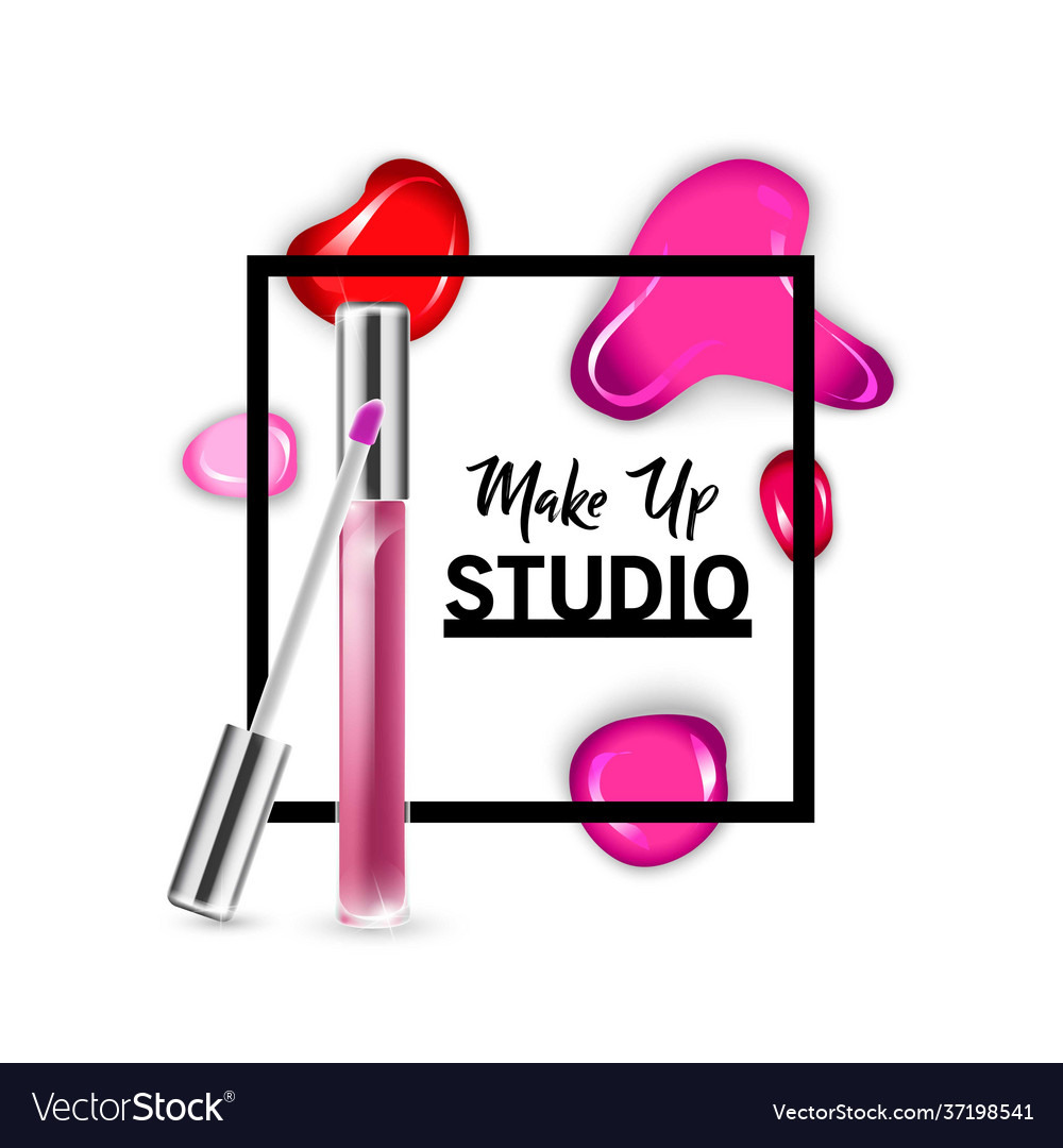 Makeup studio logo design template Royalty Free Vector Image