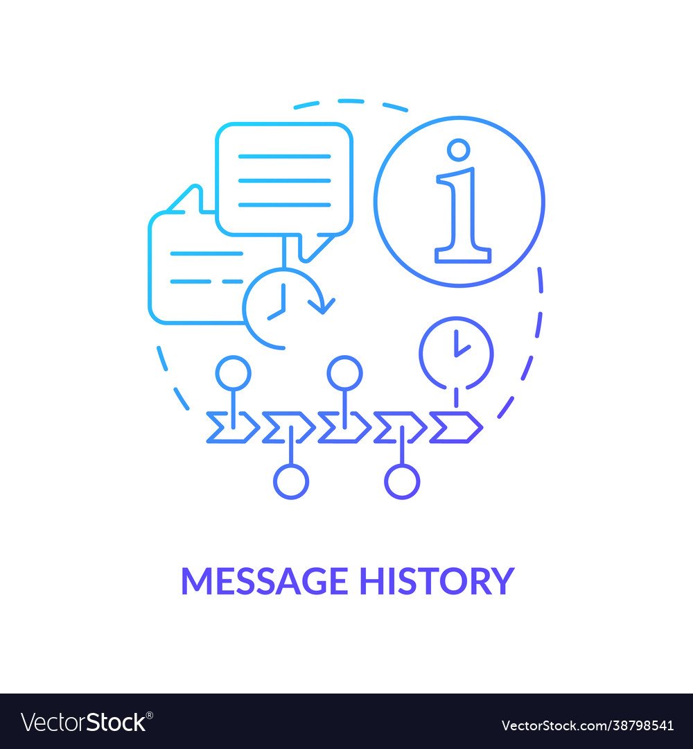 Message history blue gradient concept icon Vector Image Message history blue gradient concept icon Vector Image