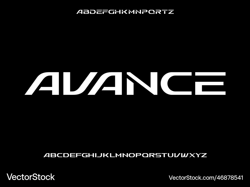 Modern sporty display font with alternate Vector Image