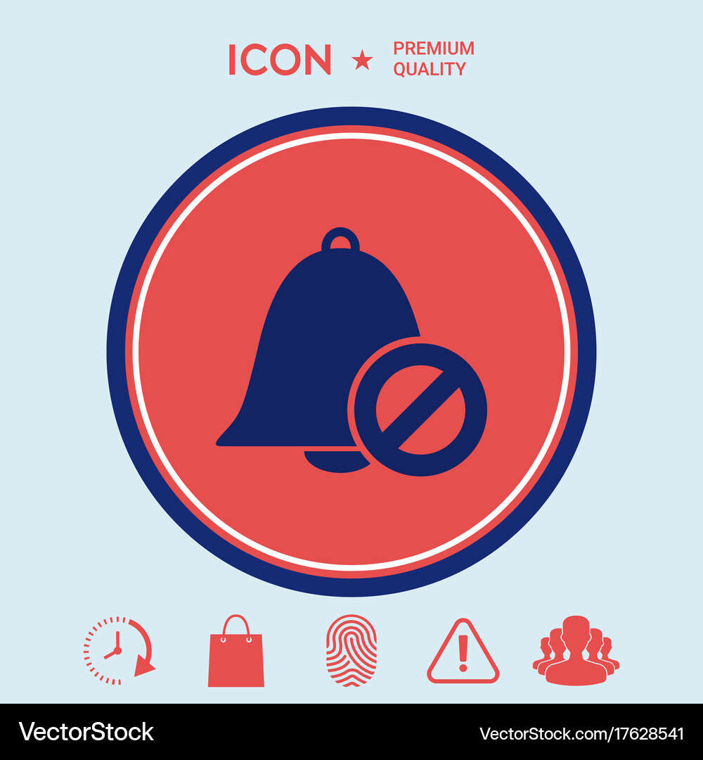 No bell icon prohibition sign stop symbol Vector Image
