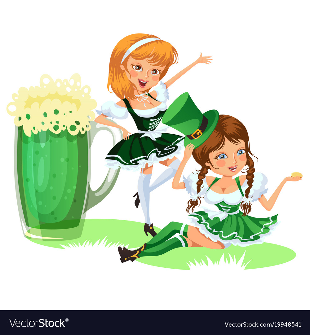 Saint Patrick Day Characters Sexy Girl Royalty Free Vector
