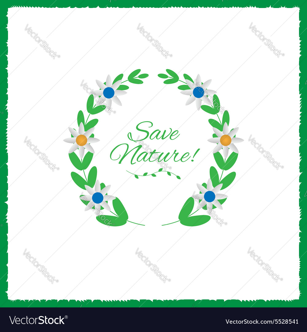 Save nature Royalty Free Vector Image - VectorStock