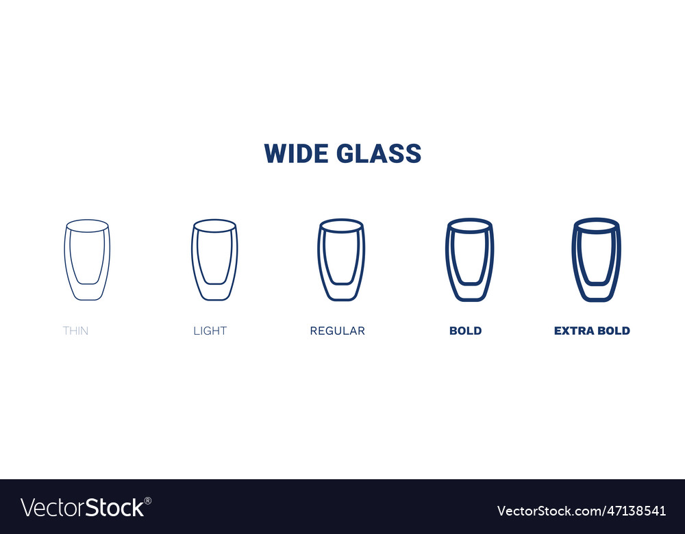 Wide glass icon thin light regular bold black Vector Image