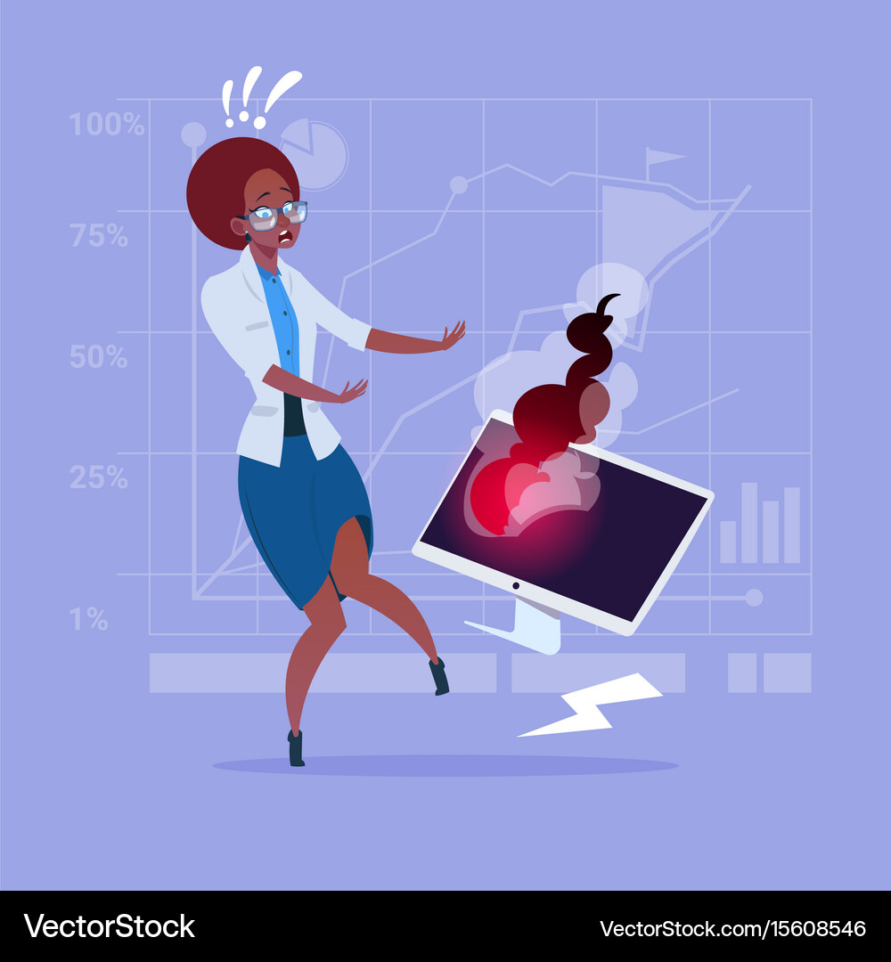 African american business woman having problem Vector Image