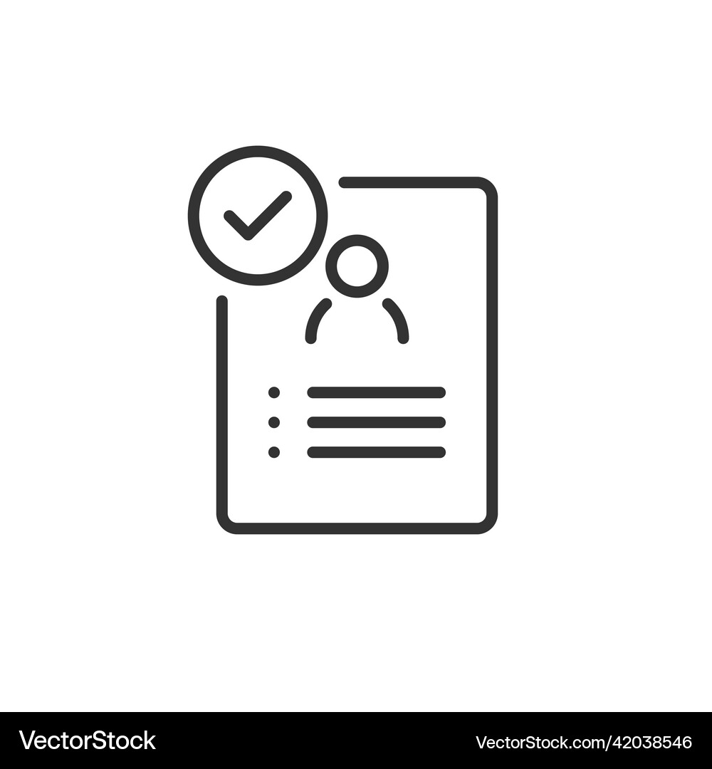 Approved resume outline icon linear style sign Vector Image