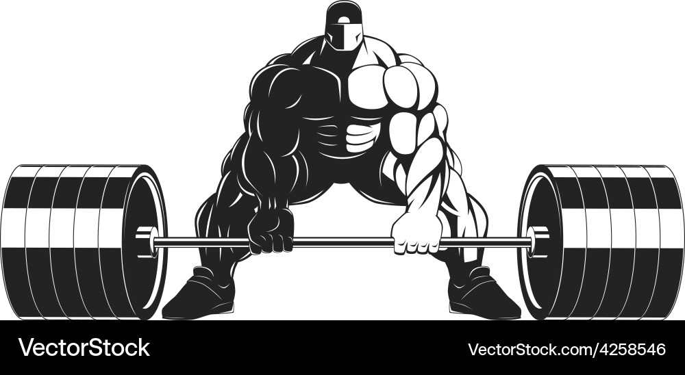 Bodybuilder with a barbell Royalty Free Vector Image