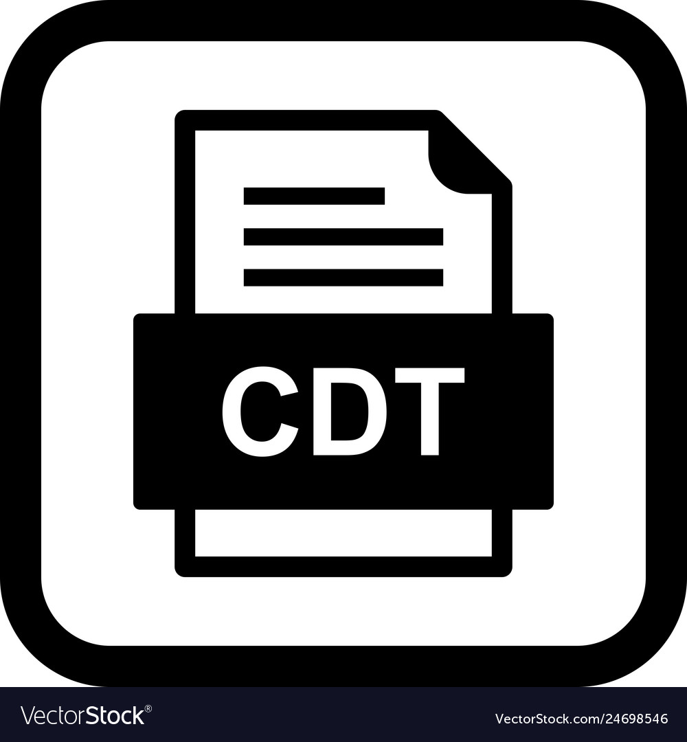 Cdt file document icon Royalty Free Vector Image