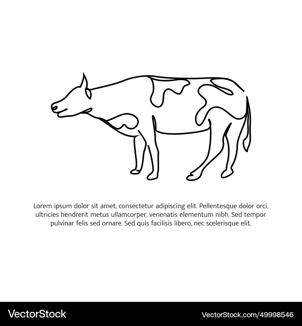 Cow line design simple animal silhouette Vector Image