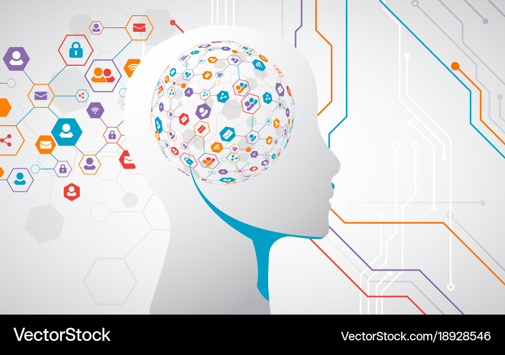 Creative brain concept background artificial Vector Image