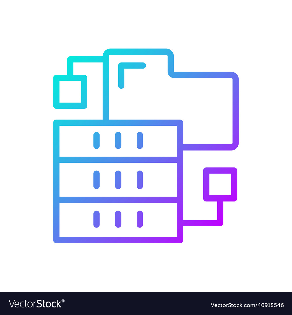Dataset virtual storage gradient linear icon Vector Image