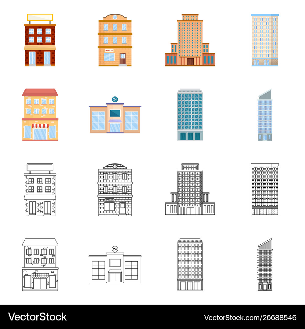 Design municipal and center logo set Royalty Free Vector
