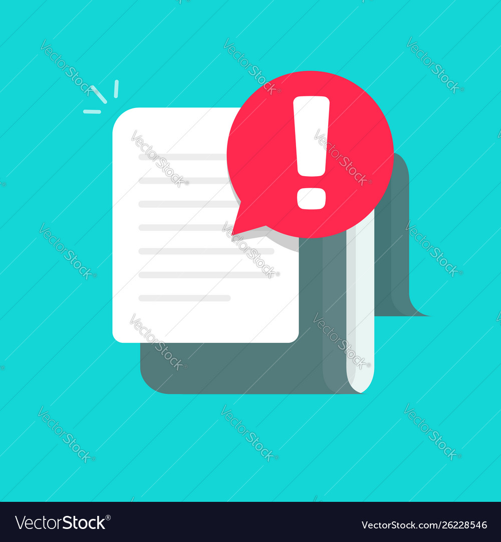 Document with alert or error notification bubble Vector Image
